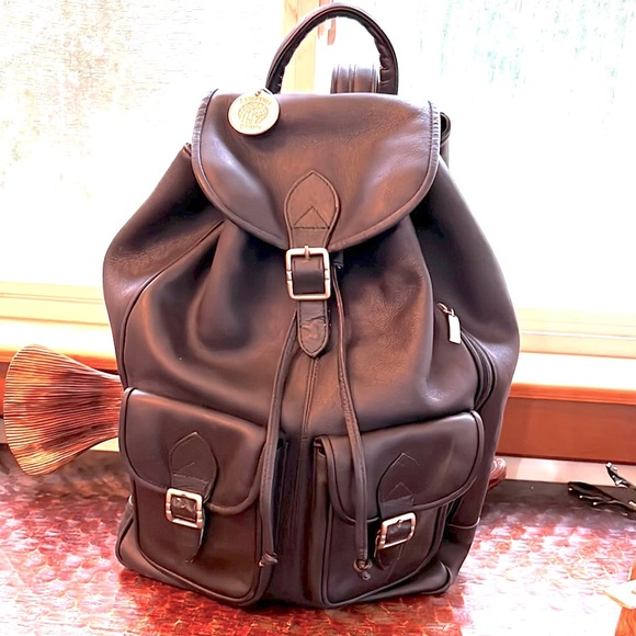 Wilsons Leather | Bags | Vintage Wilsons Leather Black Backpack ...